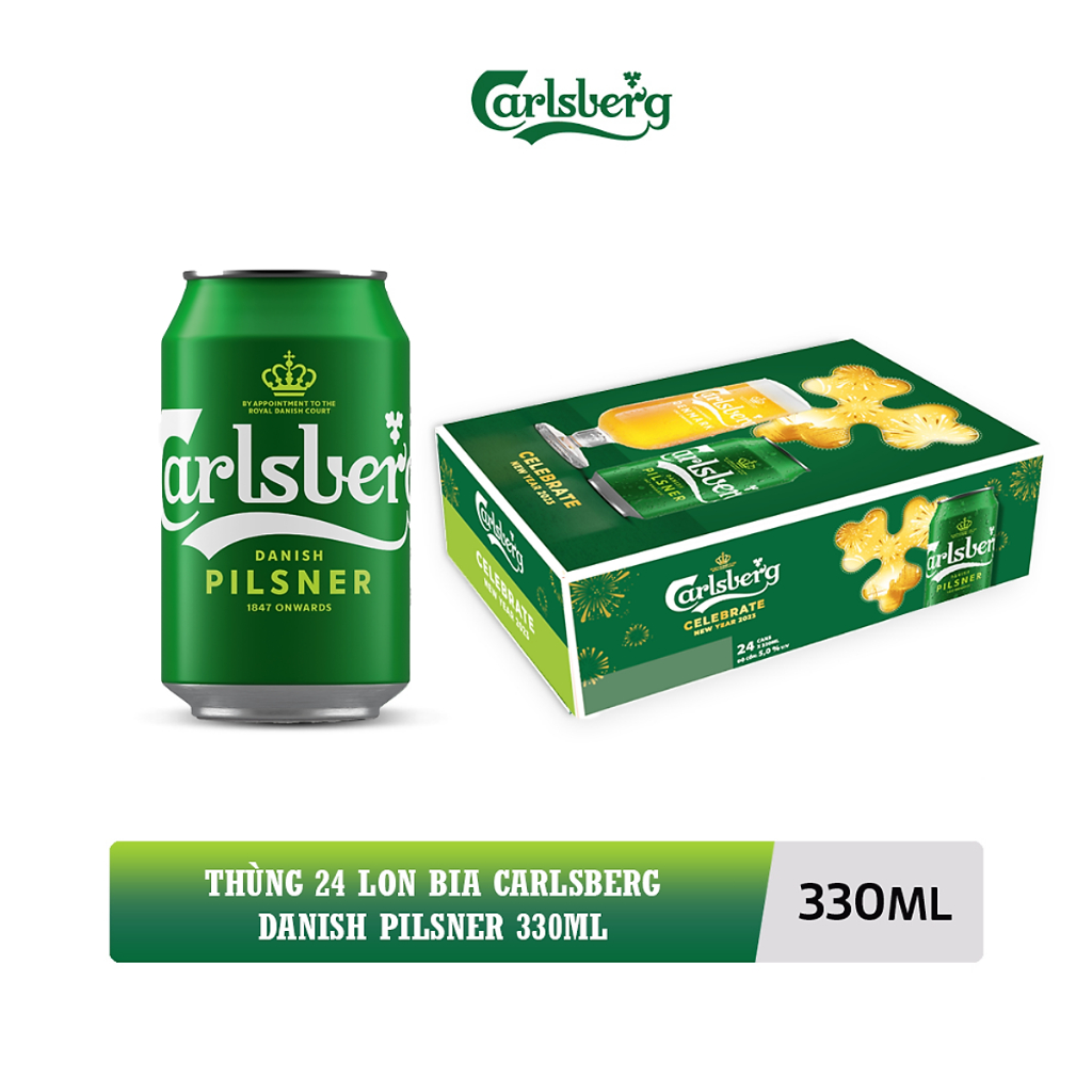 Bia Carlsberg Smooth Draught 330ml date 20/05/2024 Tặng 1 áo phông ...