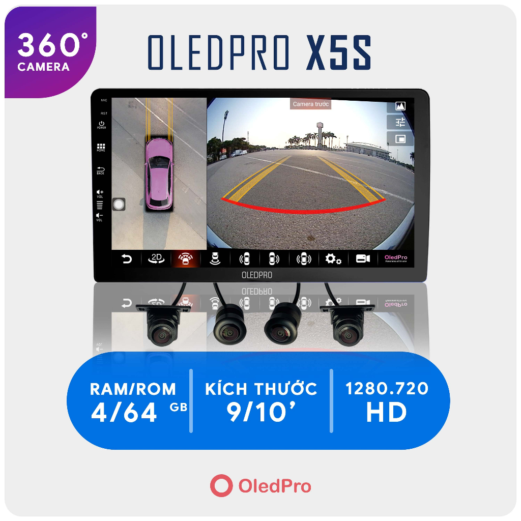 Màn Hình Android OledPro X5S 9inch New Liền Camera 360 | Shopee Việt Nam