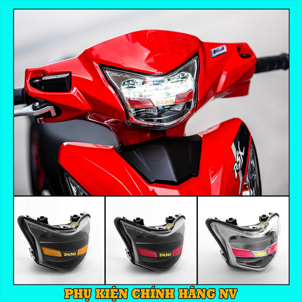 Chóa đèn led 2 tầng Wave RSX FI 110, đèn pha led 2 tầng siêu sáng Zhi ...