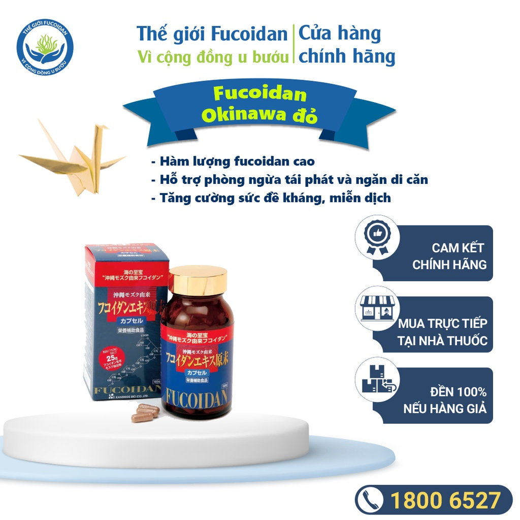 Fucoidan đỏ - Fucoidan Okinawa Kanehide Bio - Hỗ trợ ung bướu - Hộp 150 ...