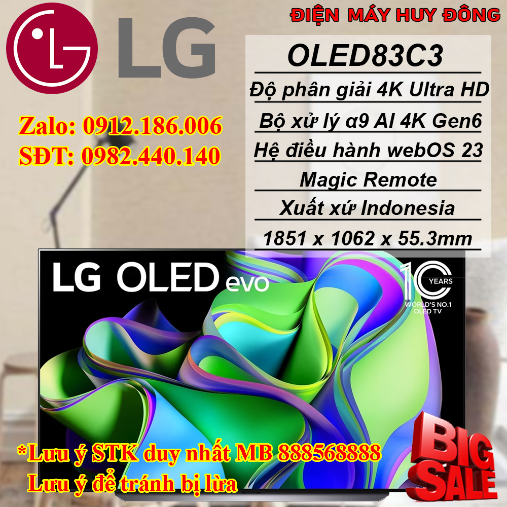 Tivi LG OLED evo C3 83 inch 2023 4K Smart TV Màn hình lớn| OLED83C3 ...