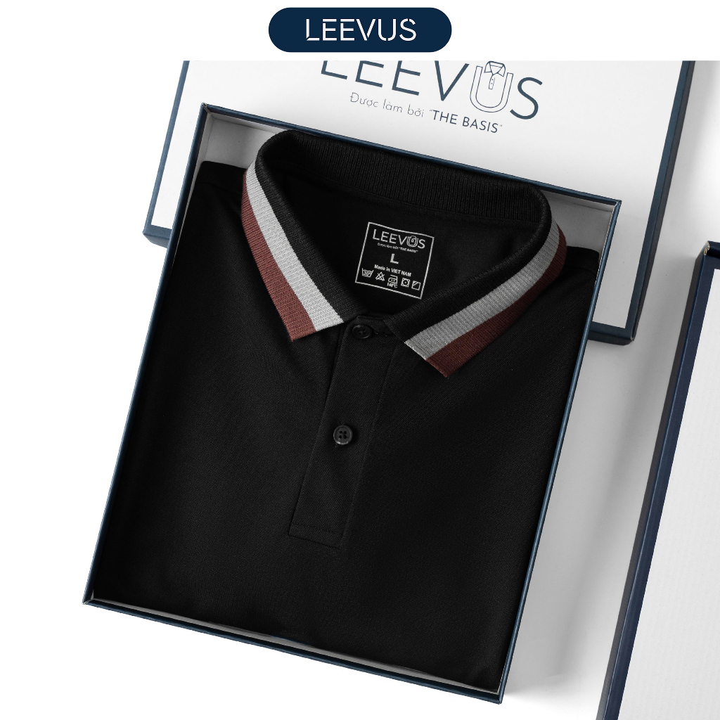 Áo Polo nam CROWNN LEEVUS phối cổ, vải CVC cá sấu, form regular APL298 ...