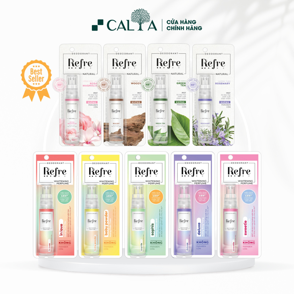 Xịt Khử Mùi Refre Dưỡng Trắng, Khô Thoáng Hương Tự Nhiên Và Hương Nước ...