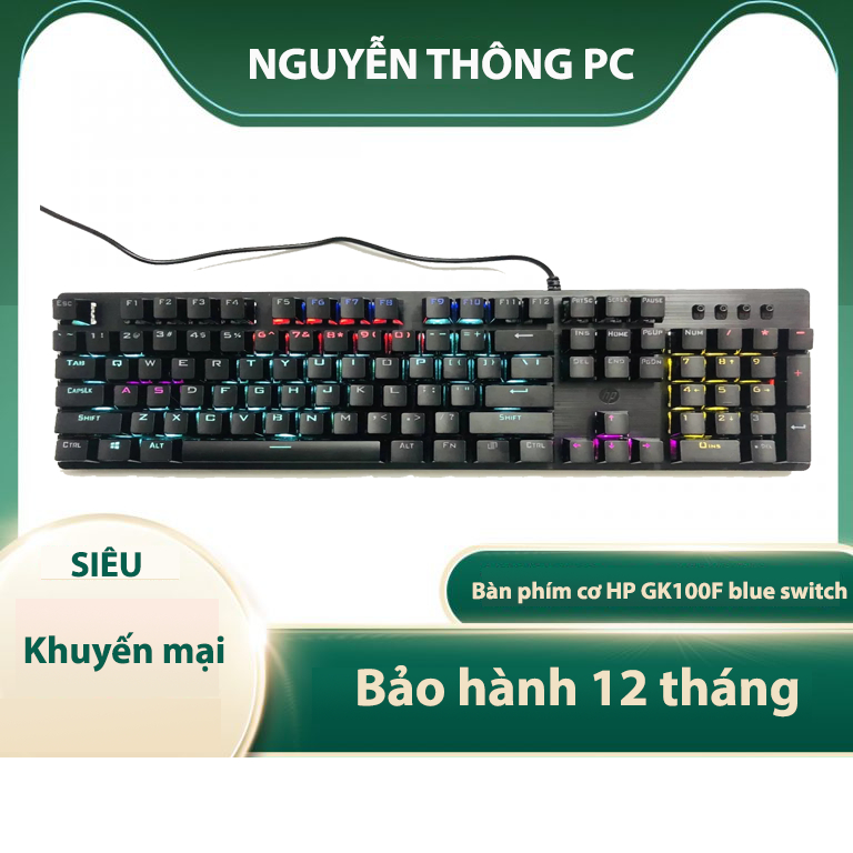 Bàn phím cơ HP GK100F full size blue switch outemu led đổi màu | Shopee Việt Nam