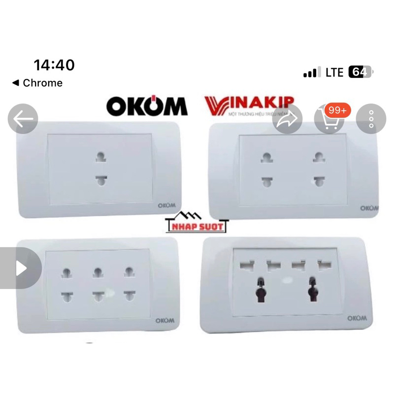 Ổ Cắm Điện o kom Âm Tường, Mặt Hại Công Tắc Ổ Cắm okom | Shopee Việt Nam