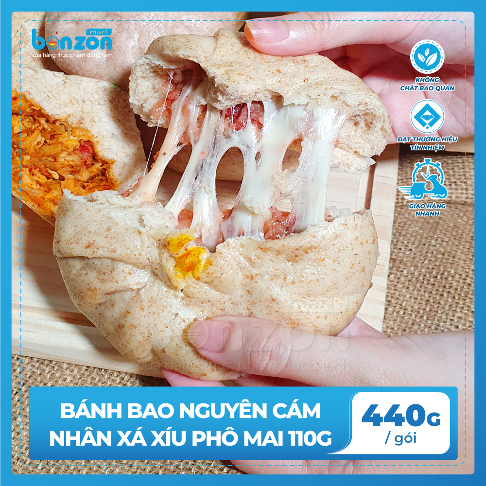 Bánh bao nguyên cám nhân xá xíu phô mai - Bonzon 110g (440g) | Shopee Việt Nam
