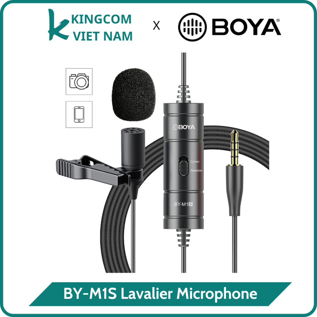 BOYA BY-M1S - Mic Thu Âm Cài Áo Có Dây Cổng 3.5mm TRRS Cho Điện Thoại & Máy Ảnh - Hàng Chính ...