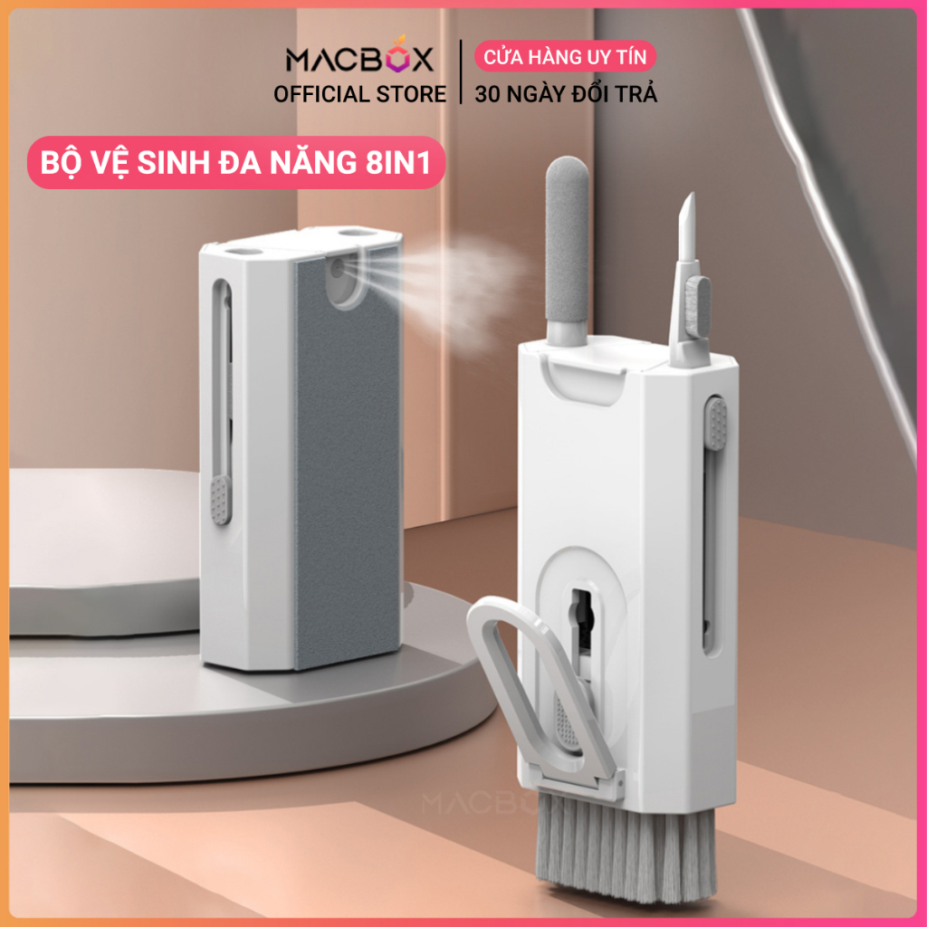 Bộ Dụng Cụ Vệ Sinh Laptop - Máy tính - Bàn Phím - Tai Nghe Airpod Đa Năng 8 in 1 Siêu Nhỏ Gọn ...