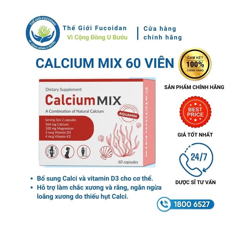 Calcium Mix - Hỗ trợ bổ sung Canxi và Vitamin D3 - Canxi hữu cơ nhập ...