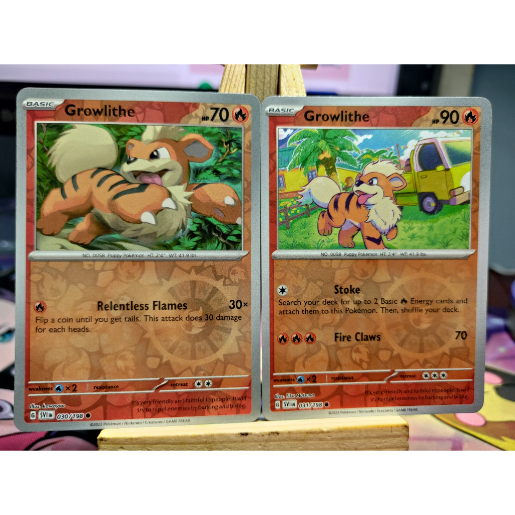 [KW2 Pokemon] [EN] Combo 2 Thẻ Pokemon Growlithe - SVIEN | Shopee Việt Nam