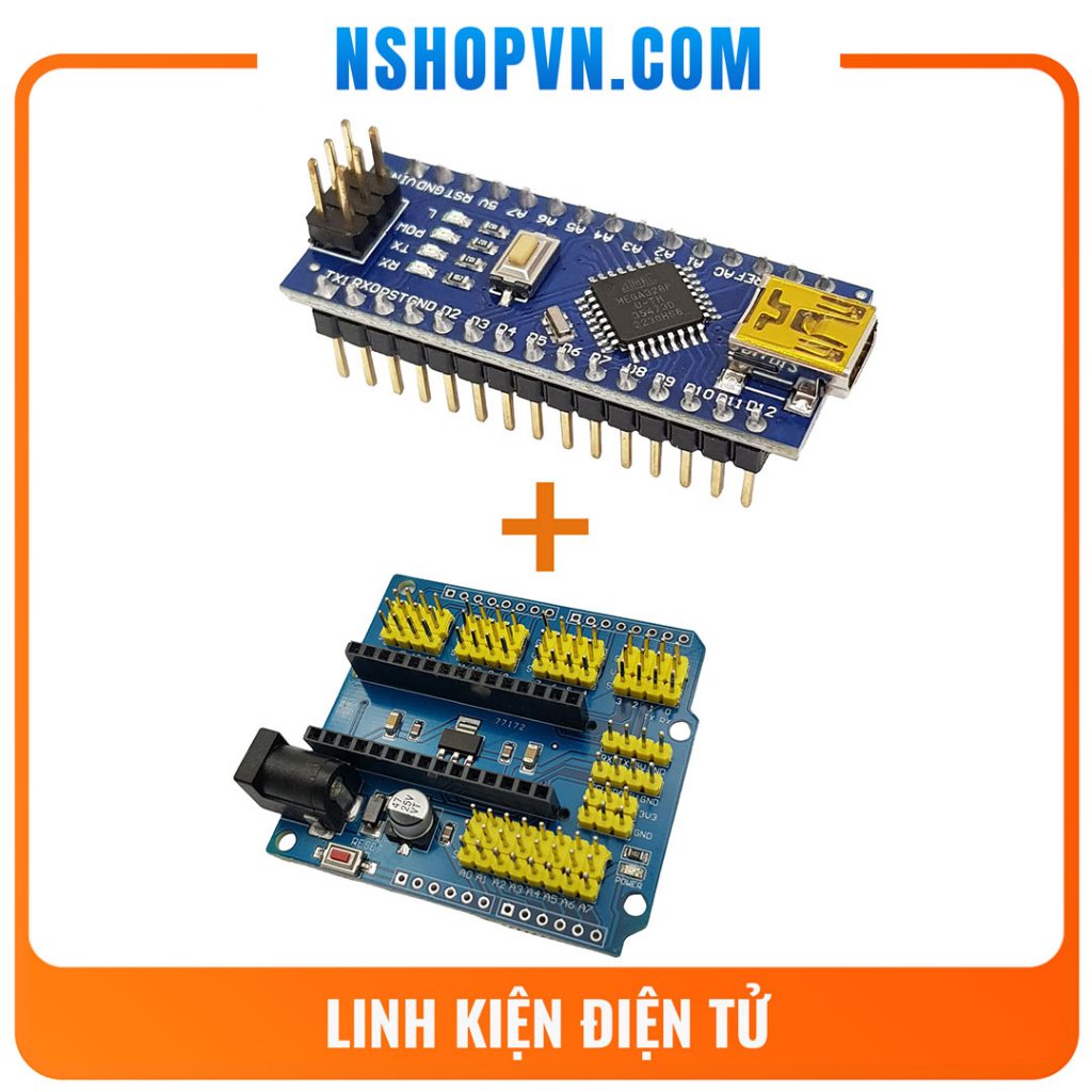 Board mạch lập trình Arduino nano kèm mạch ra chân dành cho sinh viên ...