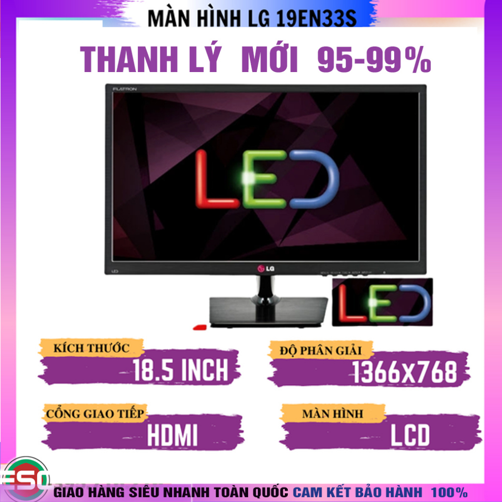 MÀN HÌNH LG 19EN33S LED 18.5 inch THANH LÝ ĐÃ QUA SỬ DỤNG ĐẸP 95-99% ...