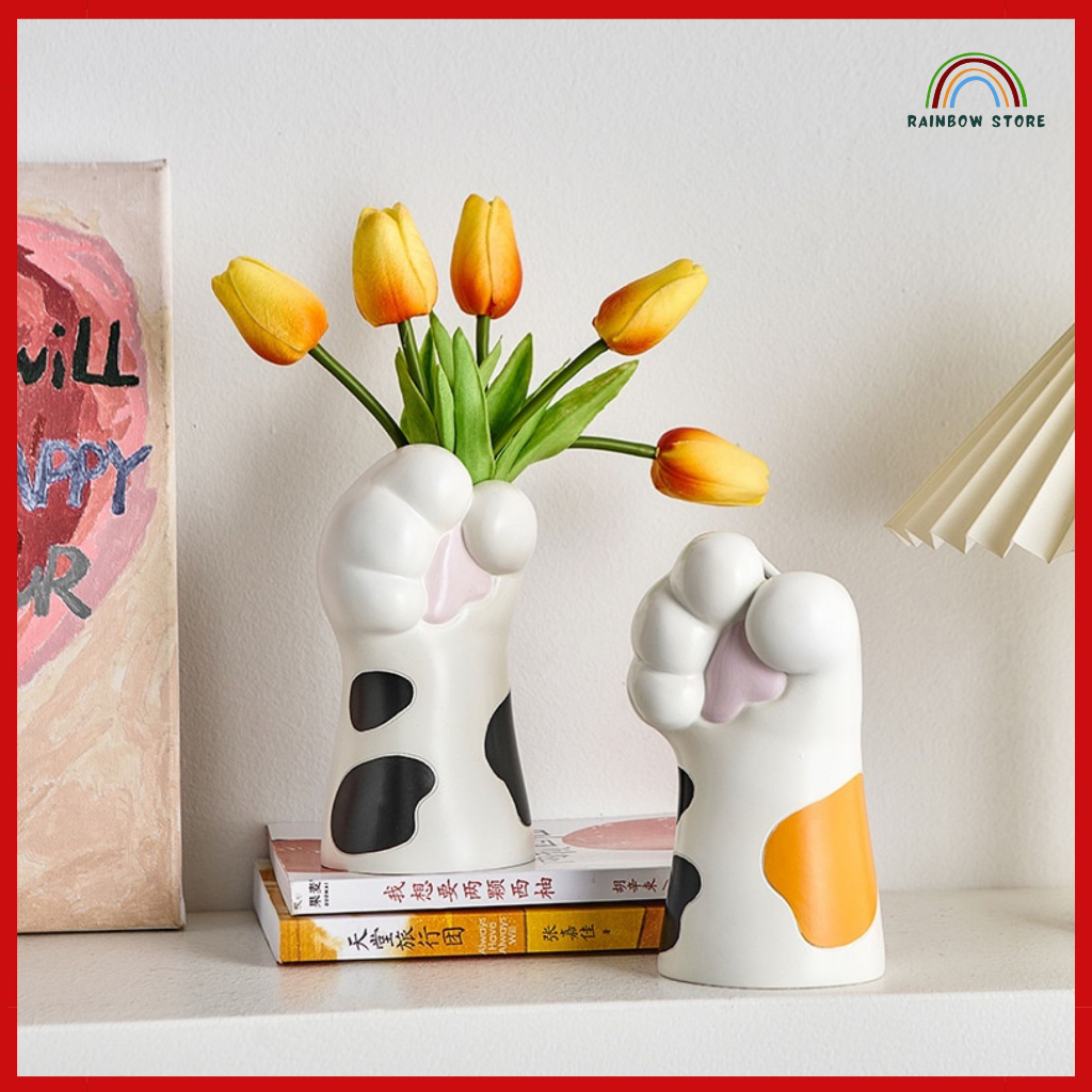 RB152.Lọ Hoa Hình Chân Mèo Dễ Thương Dùng Trang Trí Bàn Ăn / Phòng Khách (RAINBOW STORE_Quà Tặng ...
