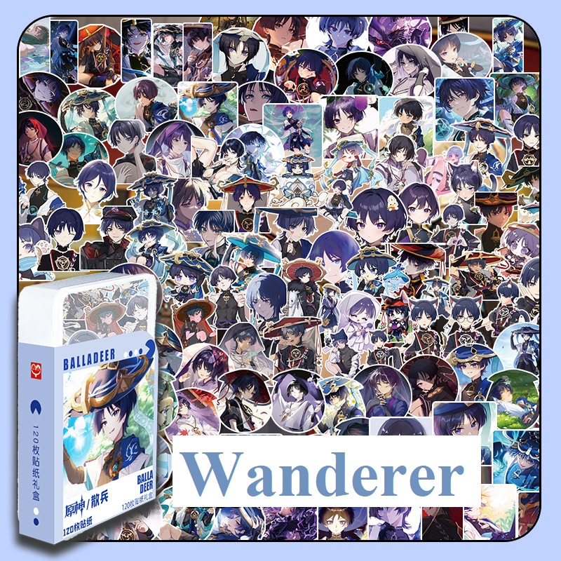 sẵn Balladeer Wanderer / Genshin Impact | Hộp nhựa 120 miếng hình dán ...