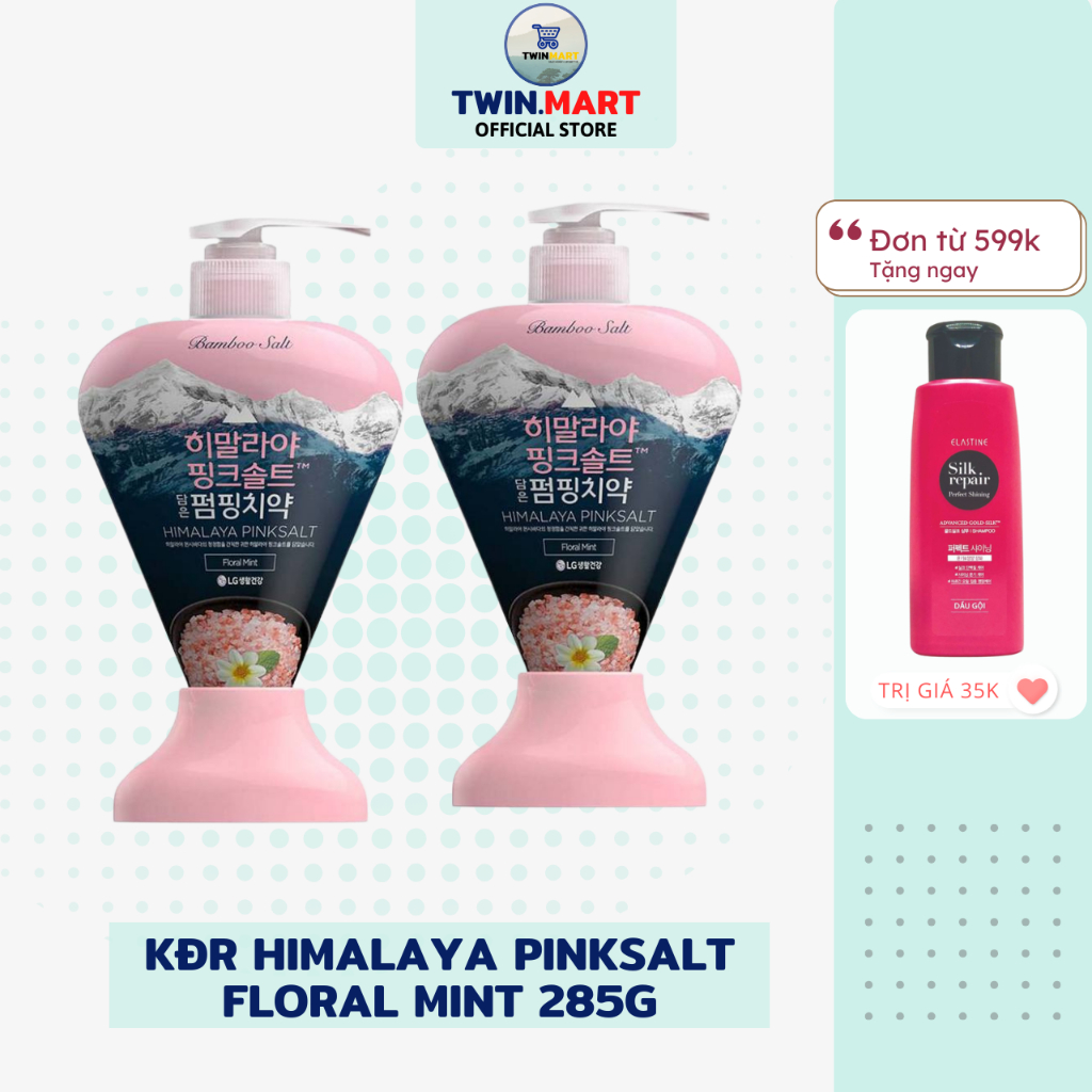 Chai Kem đánh răng Muối Hồng Himalaya Pink Salt Pumping nhập khẩu Hàn Quốc 285g - hương Floral ...