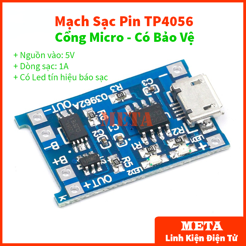 Mạch Sạc Pin TP4056 Cổng TYPE-C USB Có bảo vệ - Mạch Sạc Pin Lithium ...