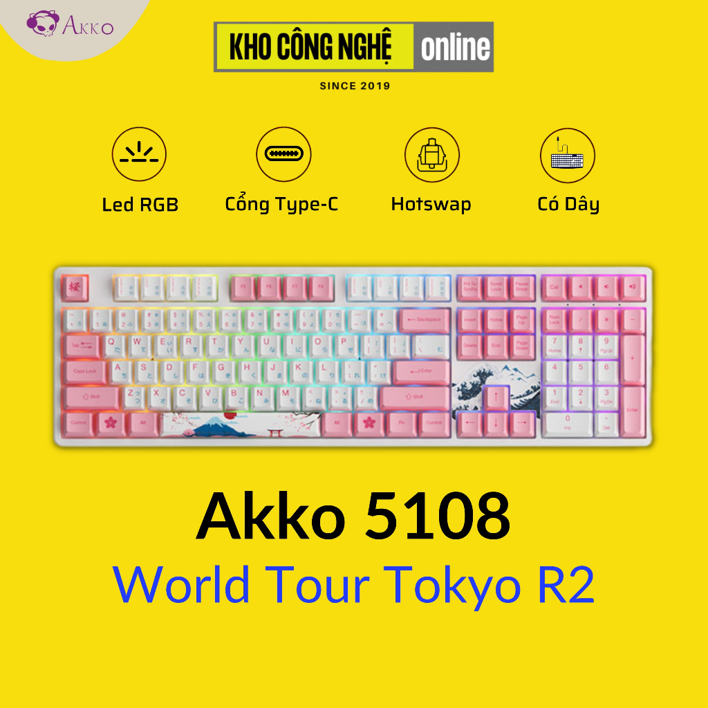 Bàn phím cơ AKKO 5108 World Tour Tokyo R2 (Hotswap / Foam tiêu âm ...