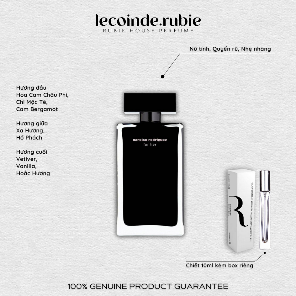 NAR FOR HER ĐEN - Eau de Toilette - 10ML Nước Hoa Chính Hãng | Shopee ...