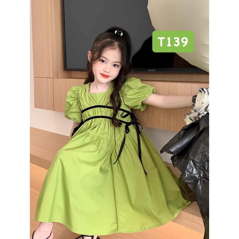 T139 Váy cho bé - Váy thiết kế tiểu thư buộc dây đen cho bé | Shopee ...