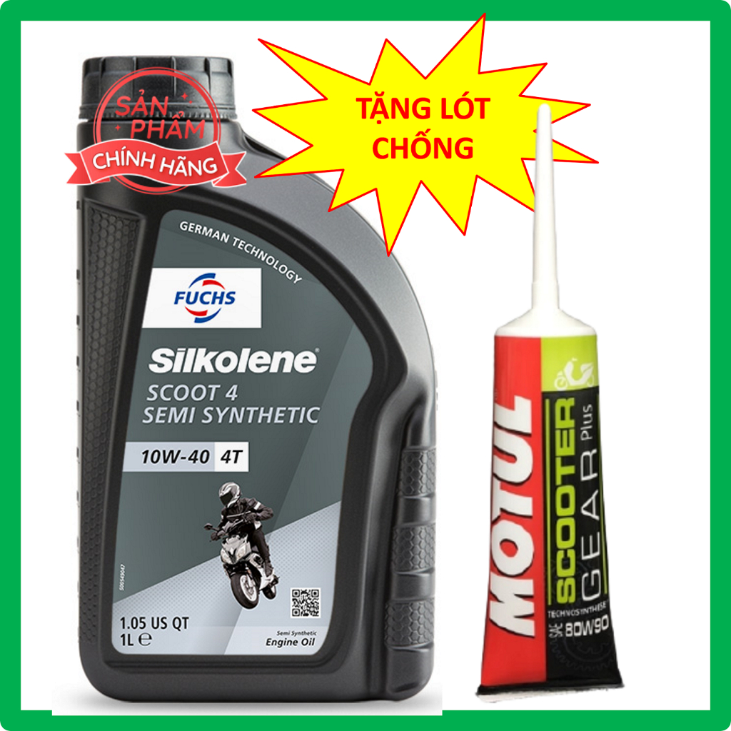 COMBO Nhớt xe tay ga Fuch Sikolene 10W40 800ml, cho Air Blade, Sh, Lead ...