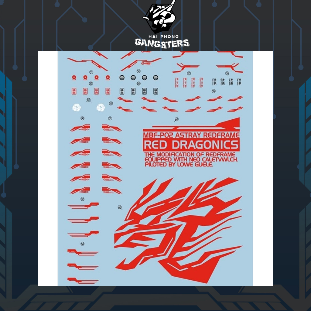 Phụ kiện Astray Red Frame Dragonic Gundam decal cho MG Astray Dragonic ...