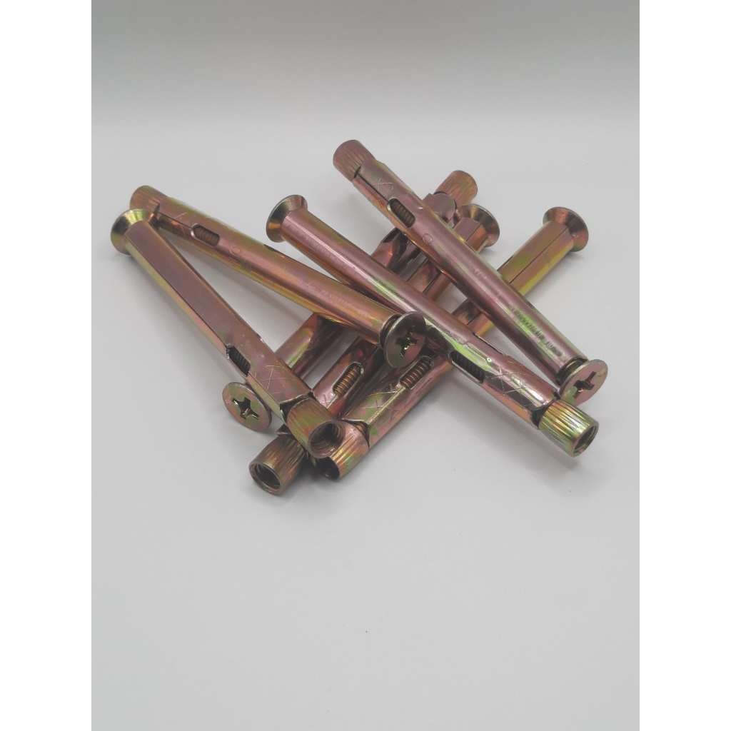 Tắc kê nở M8x100 đầu vít ba ke sắt xi kẽm ( Bu lông nở đầu vít ba ke ...