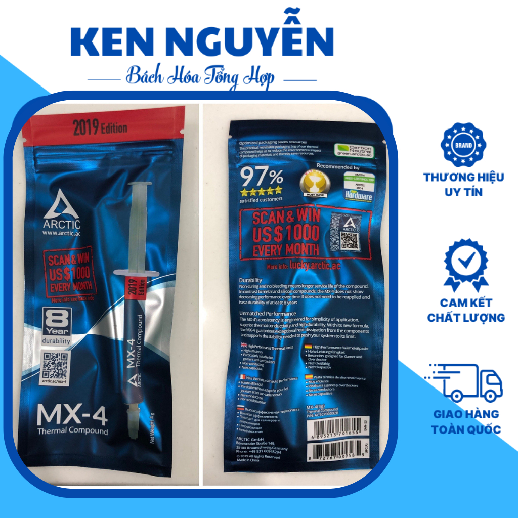 Keo tản nhiệt Ống ARCTIC MX-4 4G 2019 Loại tốt nhất thị trường - Ken Nguyễn- Bách Hóa Tổng Hợp ...