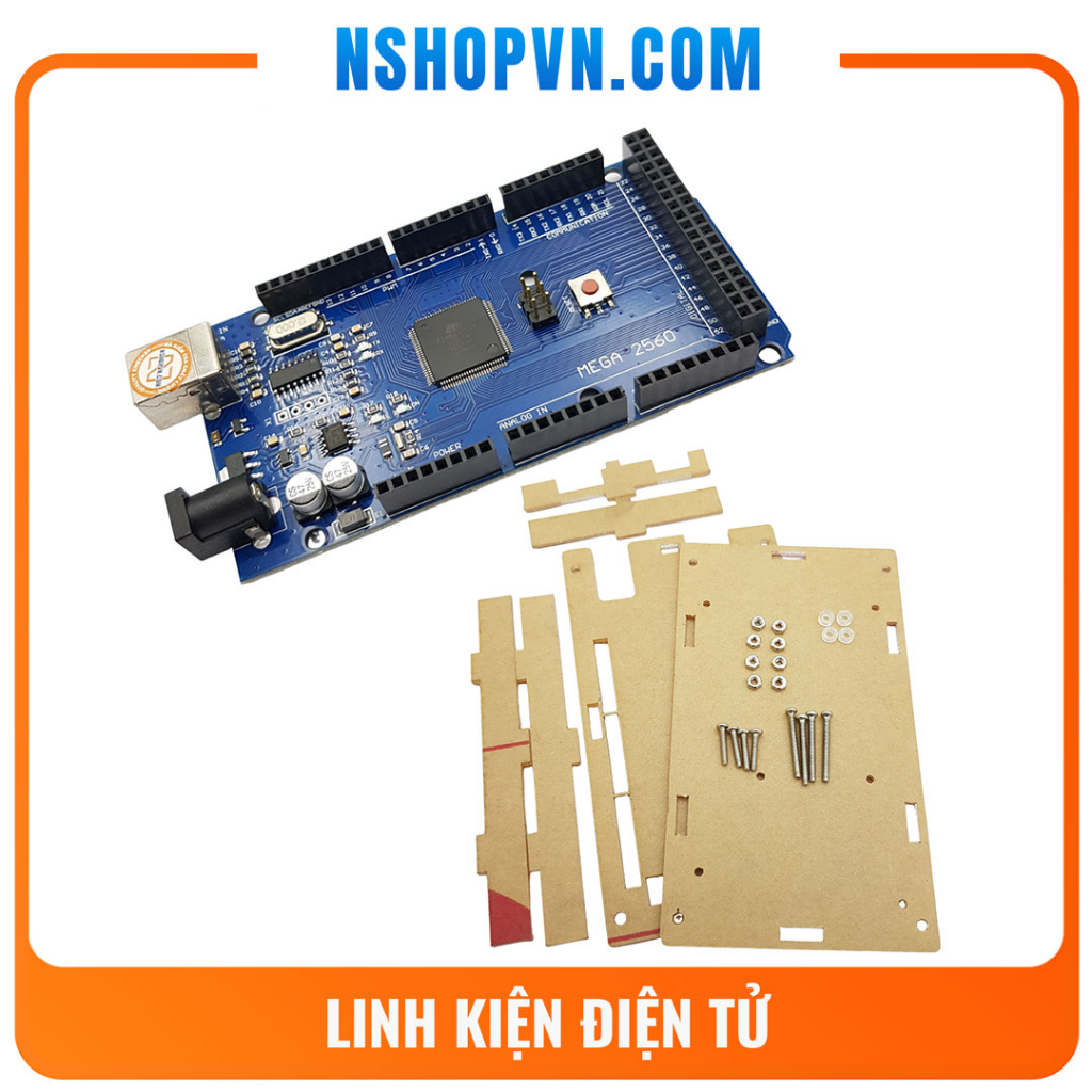 Mạch Arduino Mega 2560 Kèm Vỏ Mica Bảo Vệ Dành Cho Sinh Viên Shopee