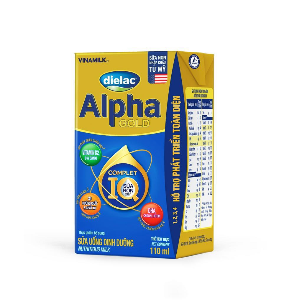LỐC 4 HỘP SỮA BỘT PHA SẴN DIELAC ALPHA GOLD IQ 110ML | Shopee Việt Nam
