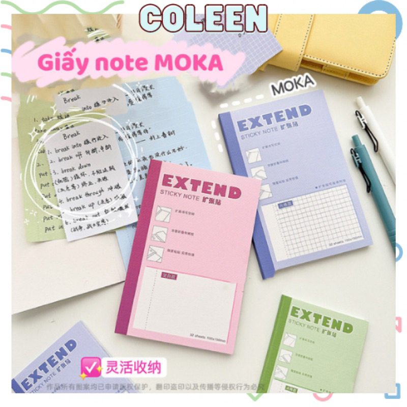 Tập Vở Giấy Note MOKA đóng quyển tiện dụng 32 tờ đủ màu có dòng kẻ | Shopee Việt Nam