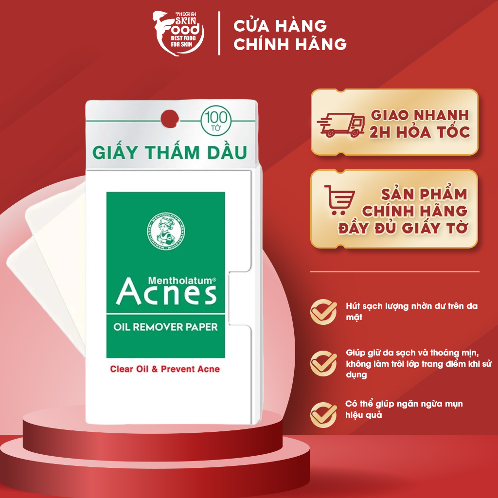 Giấy Thấm Dầu Giúp Kiểm Soát Nhờn, Ngăn Ngừa Mụn Acnes Oil Remover ...
