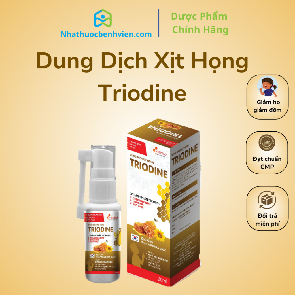 N-Biotech - Dung dịch xịt họng keo ong 3 thành phần Triodine 20ml ...