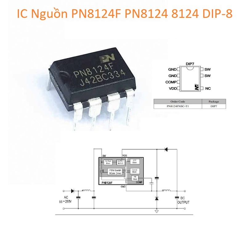 IC nguồn PN8124 DIP-7 # linh kiện điện tử | Shopee Việt Nam