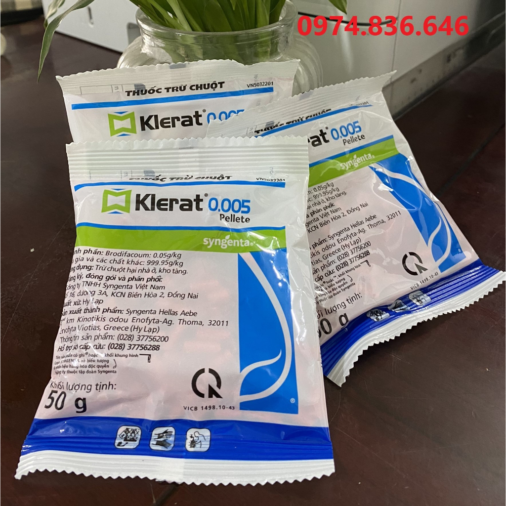 Klerat 0.005 Pellete 50g -Thuốc Diệt Chuột Đơn Liều Thế Hệ Hai ( Dạng ...