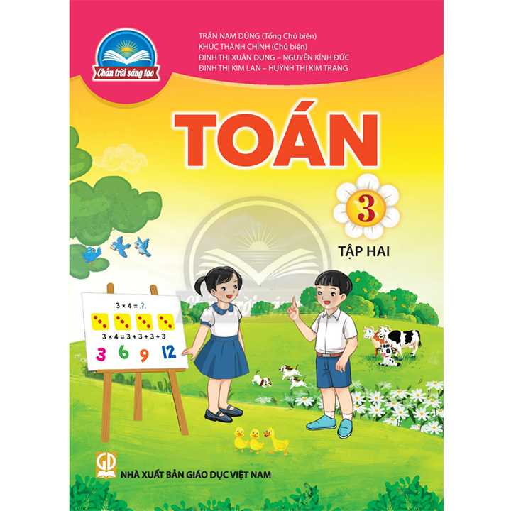 Sách Toán Lớp 3 Tập 2 Chân Trời Kèm 1 Set Bọc Vở Giấy Ô Ly A5 B5