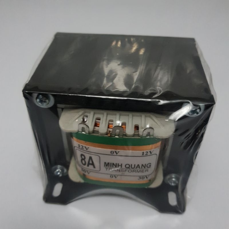 Biến Áp Minh Quang 8A 30v đối xứng, công suất 75W, Điện vào 220v, Điện ra chính (30v 0v 30v ...