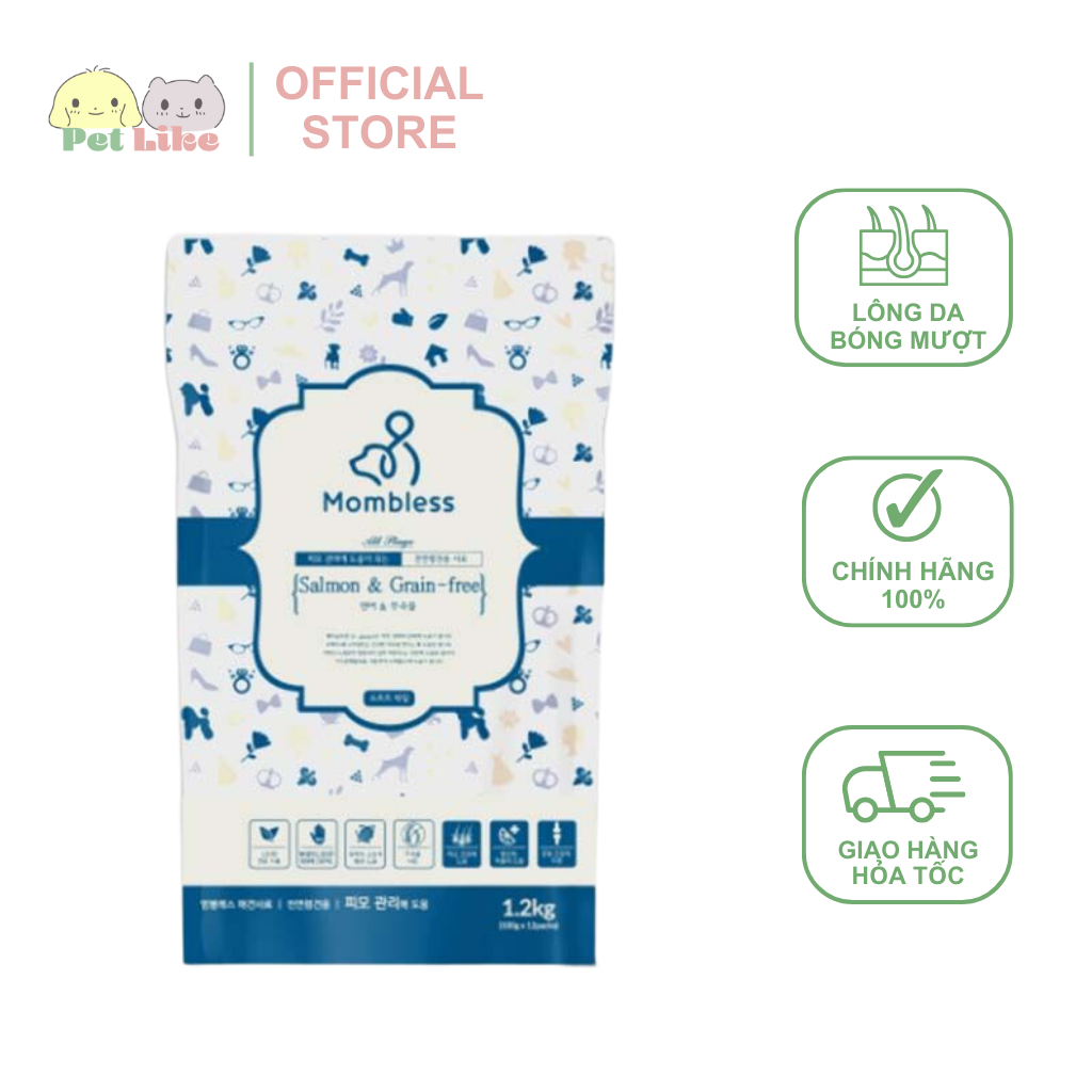Thức ăn cho chó MOMBLESS hạt mềm vị cá hồi dành cho chó mọi lứa tuổi ...