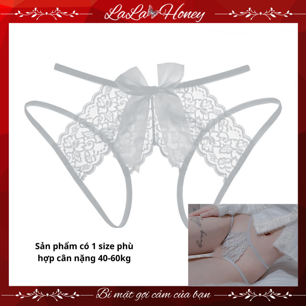 Quần Lót Lọt Khe Hở Xẻ Đáy Buộc Dây Hông Mảnh Ren Sexy Nữ Quần Xì Lọt