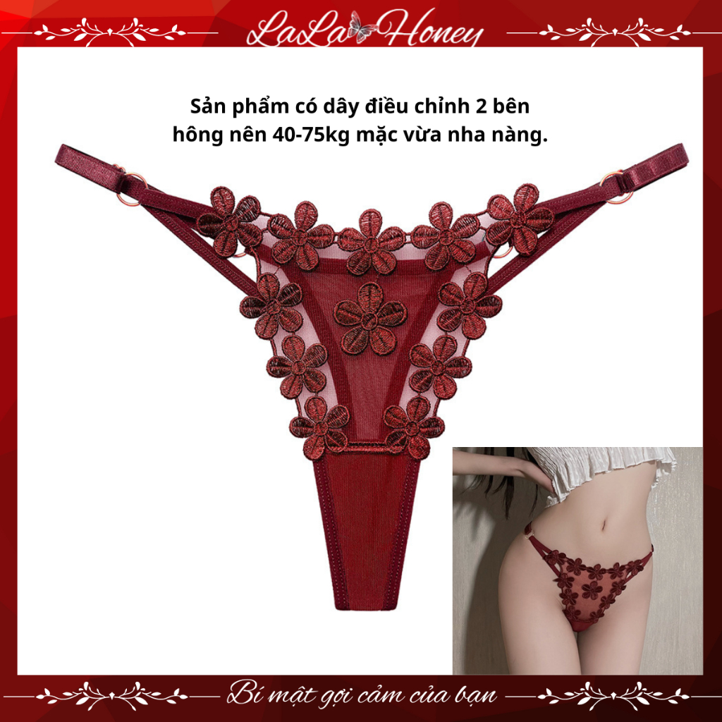 Quần Lót Lọt Khe Hở Xẻ Đáy Buộc Dây Hông Mảnh Ren Sexy Nữ Quần Xì Lọt