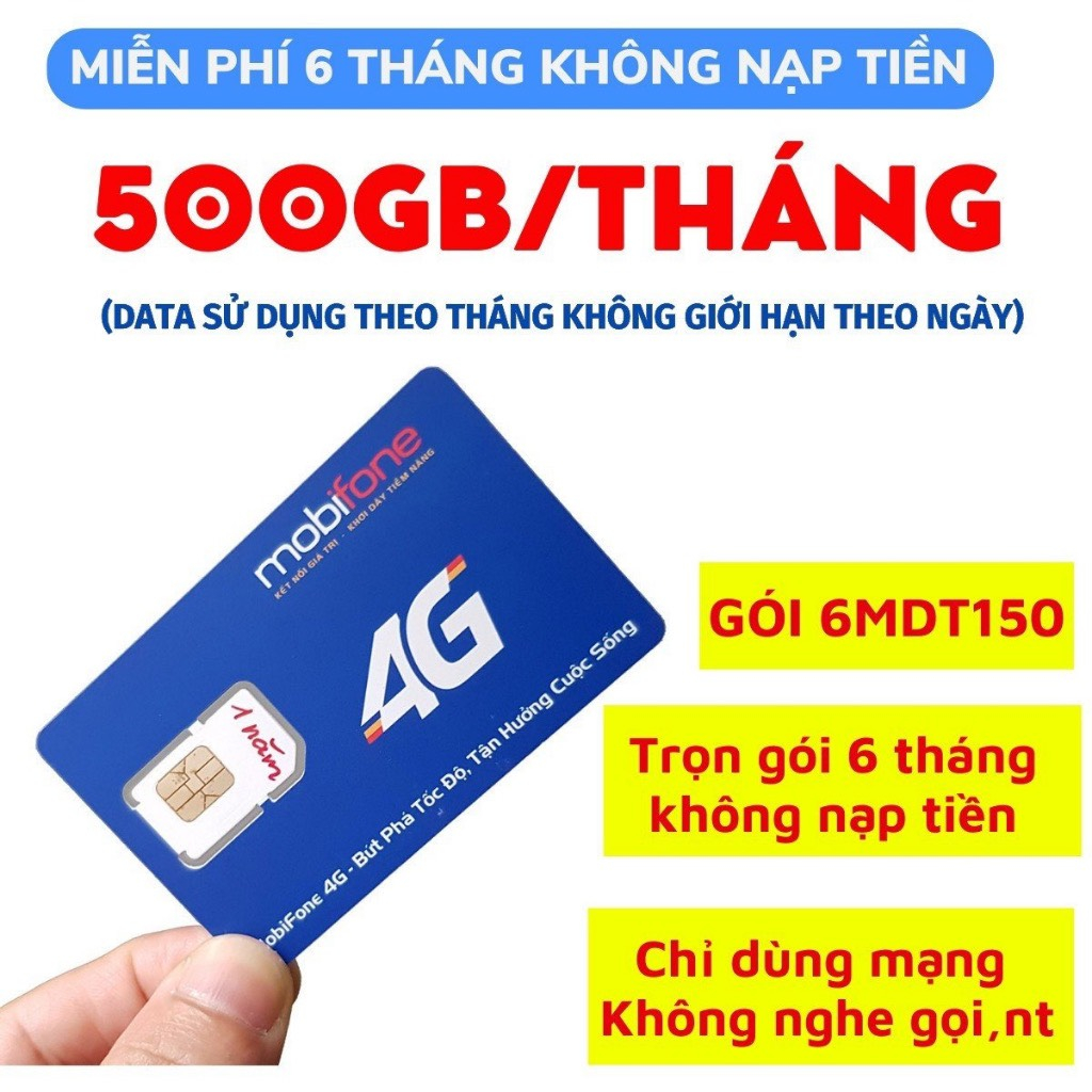 Sim 4G Mobifone 500GB/tháng - Thích hợp phát wifi ,lắp màn hình oto ...