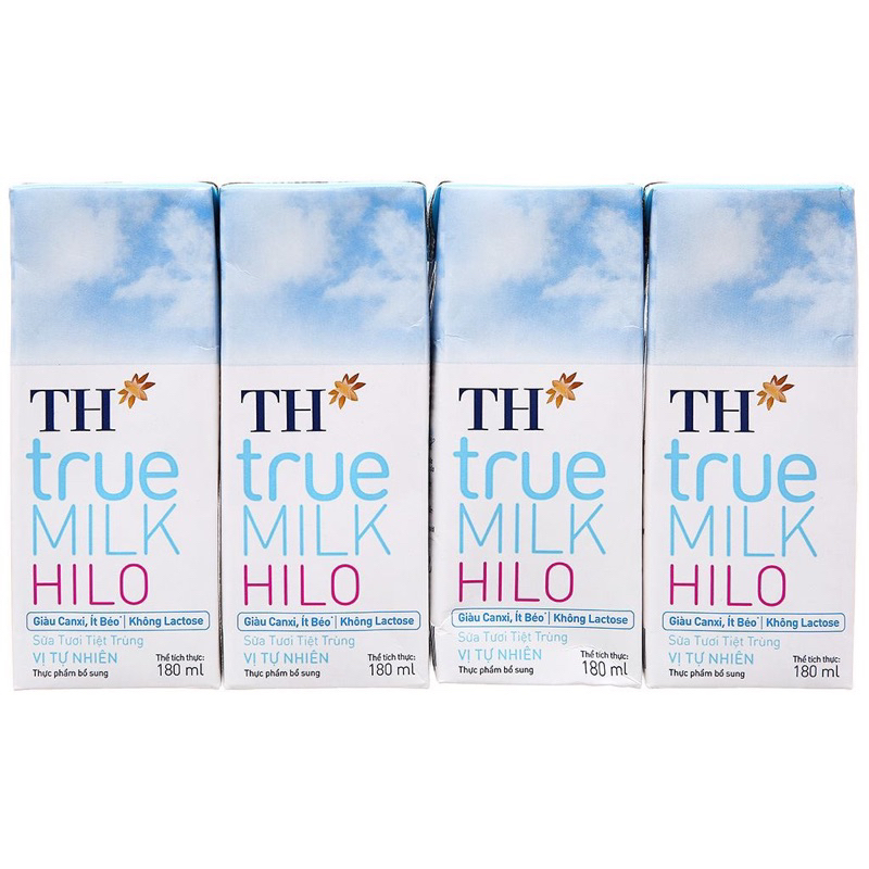 Lốc 4 hộp sữa tươi TH true MILK Hilo 180ml. | Shopee Việt Nam