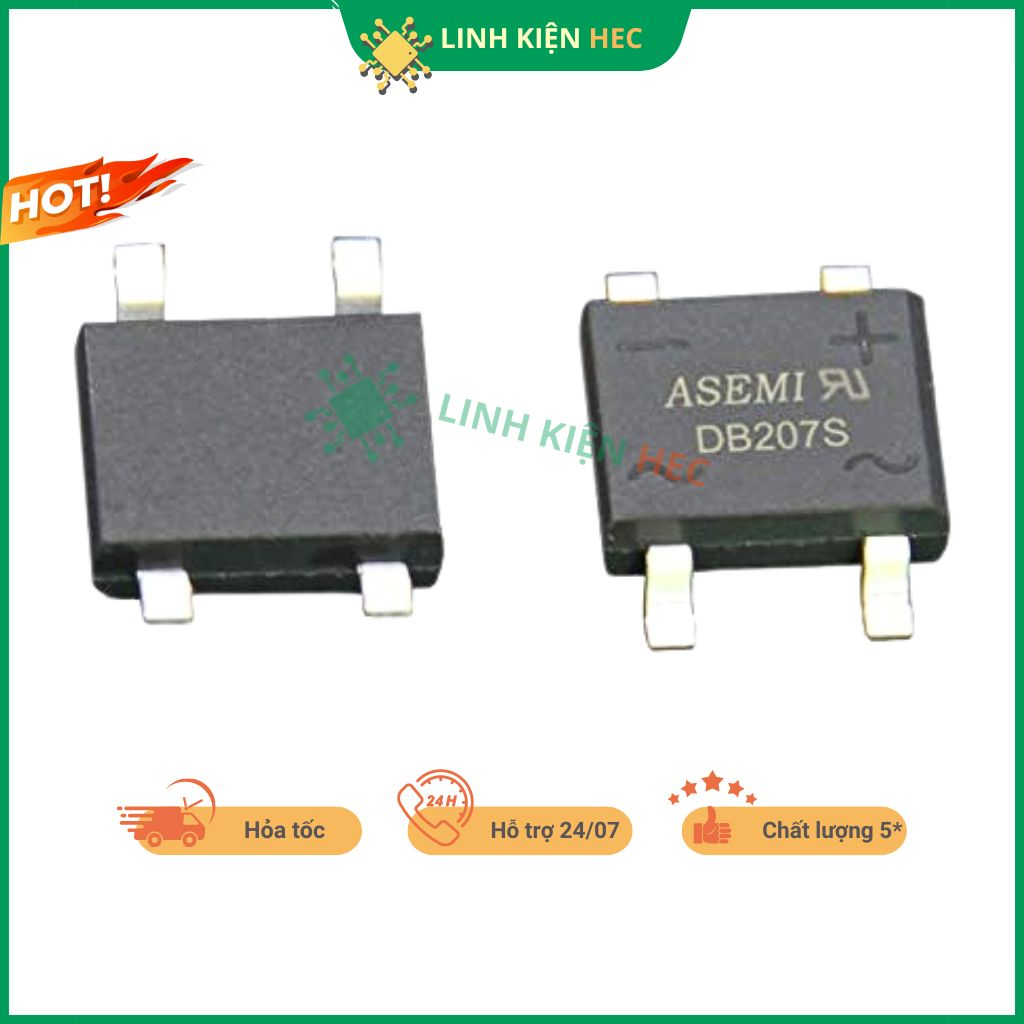 DB207S Diode cầu 2A 1000V SOP-4 chính hãng linh kiện hec | Shopee Việt Nam