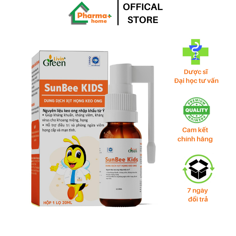 Xịt họng keo ong SunBee Kids - Hỗ trợ làm giảm đau rát họng cho trẻ em ...