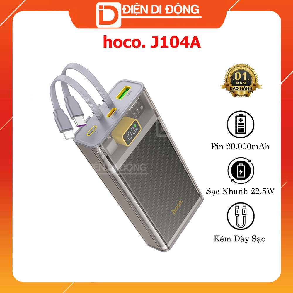 Pin Sạc Dự Phòng Hoco J104A 20000mAh Hỗ Trợ Sạc Nhanh 22.5W / PD QC3.0 ...