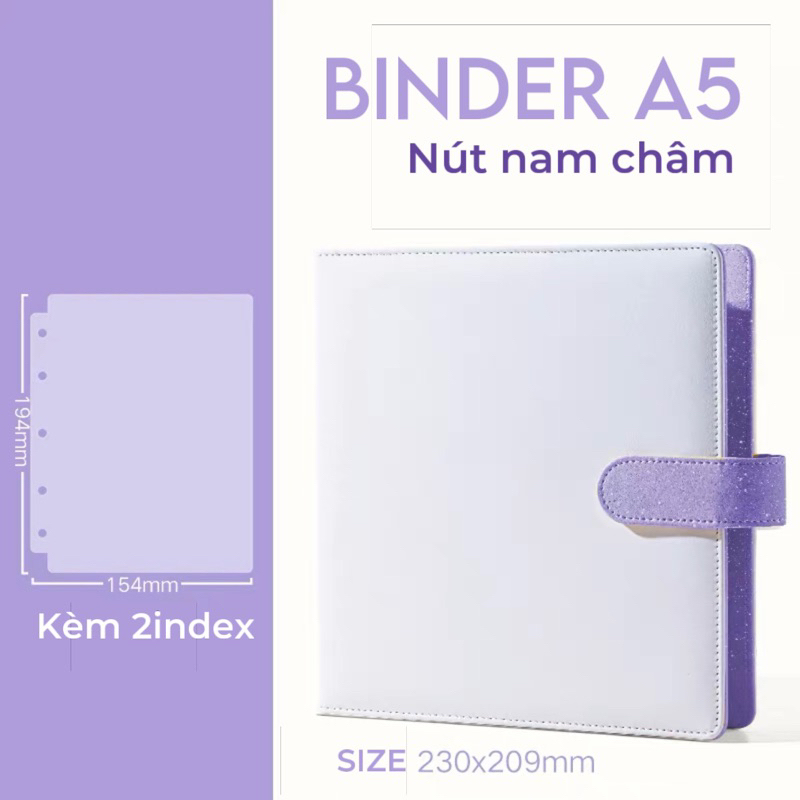 [CÓ SẴN] BINDER A5 3CÒNG D HÃNG SINGBA BÌA DA PU NÚT NAM CHÂM LƯU TRỮ ...