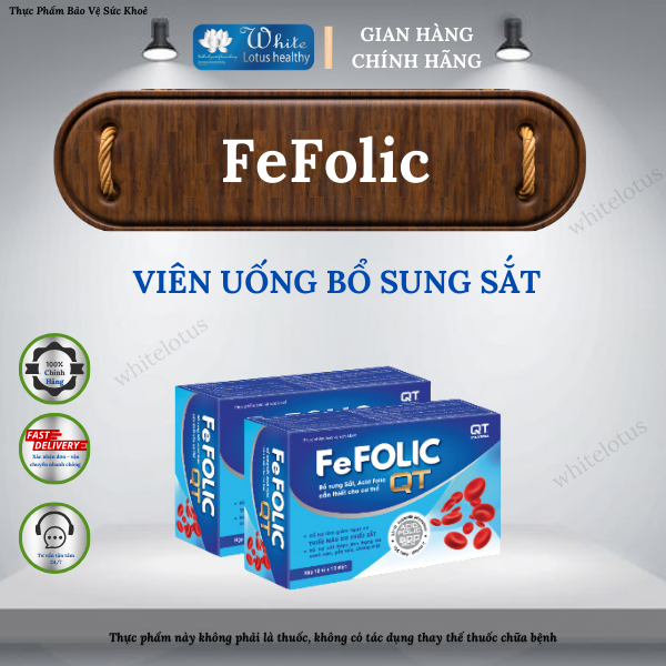 Viên bổ sung sắt, acid folic cho cơ thể - FeFolic | Shopee Việt Nam