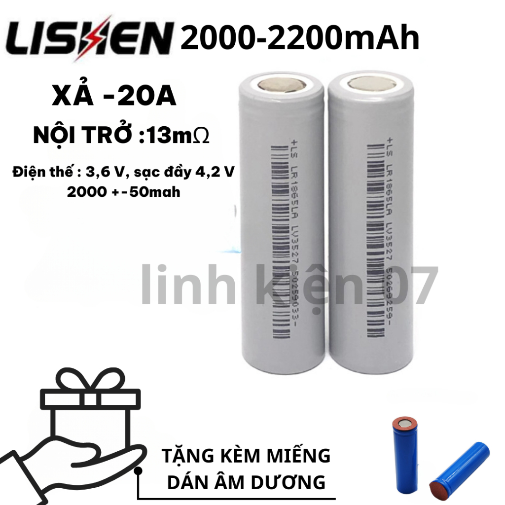 COMBO 4 Cell Pin 18650 Lishen 2000-2200mAh xả 20A Chính hãng hàng mới ...