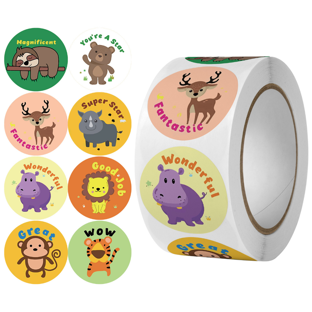 Cuộn 500 sticker khen thưởng hoạt hình ngộ nghĩnh ,Cuộn sticker khen ...