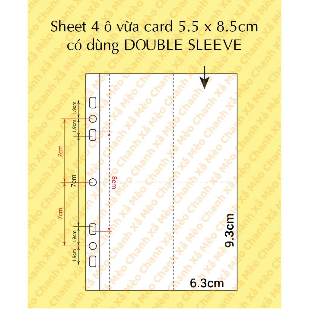 Sheet ARCHIVAL PRO A5 (1 MẶT) (BINDER 21 x 23cm) 2 còng - 3 còng đựng card ALB/MINIPTC/TOP B8/B8 ...