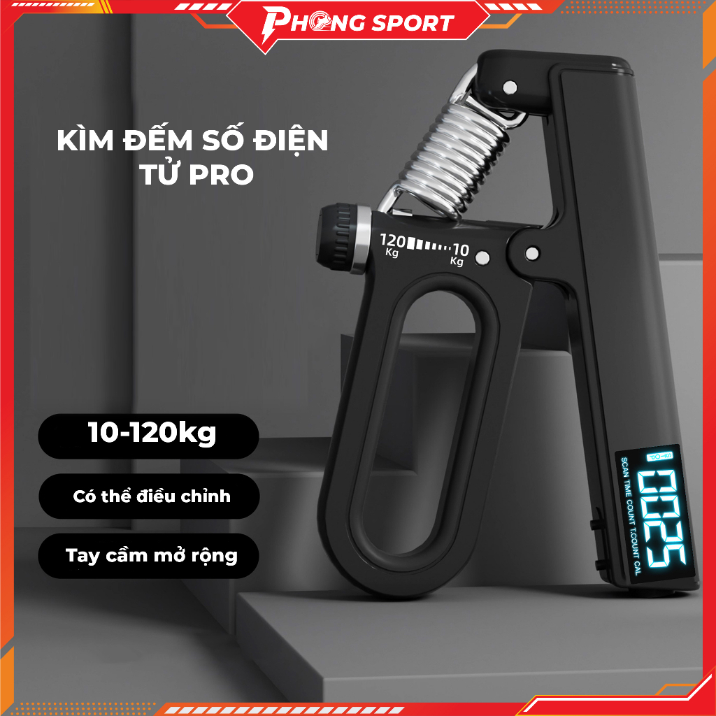 Kìm bóp tay đếm số điện tử pro điều chỉnh lực 10-120kg - Phongsport | Shopee Việt Nam